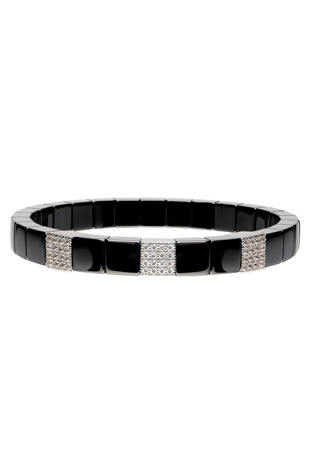 Three Diamond Black Ceramic Scacco Bracelet | ROBERTO DEMEGLIO – Marissa Collections