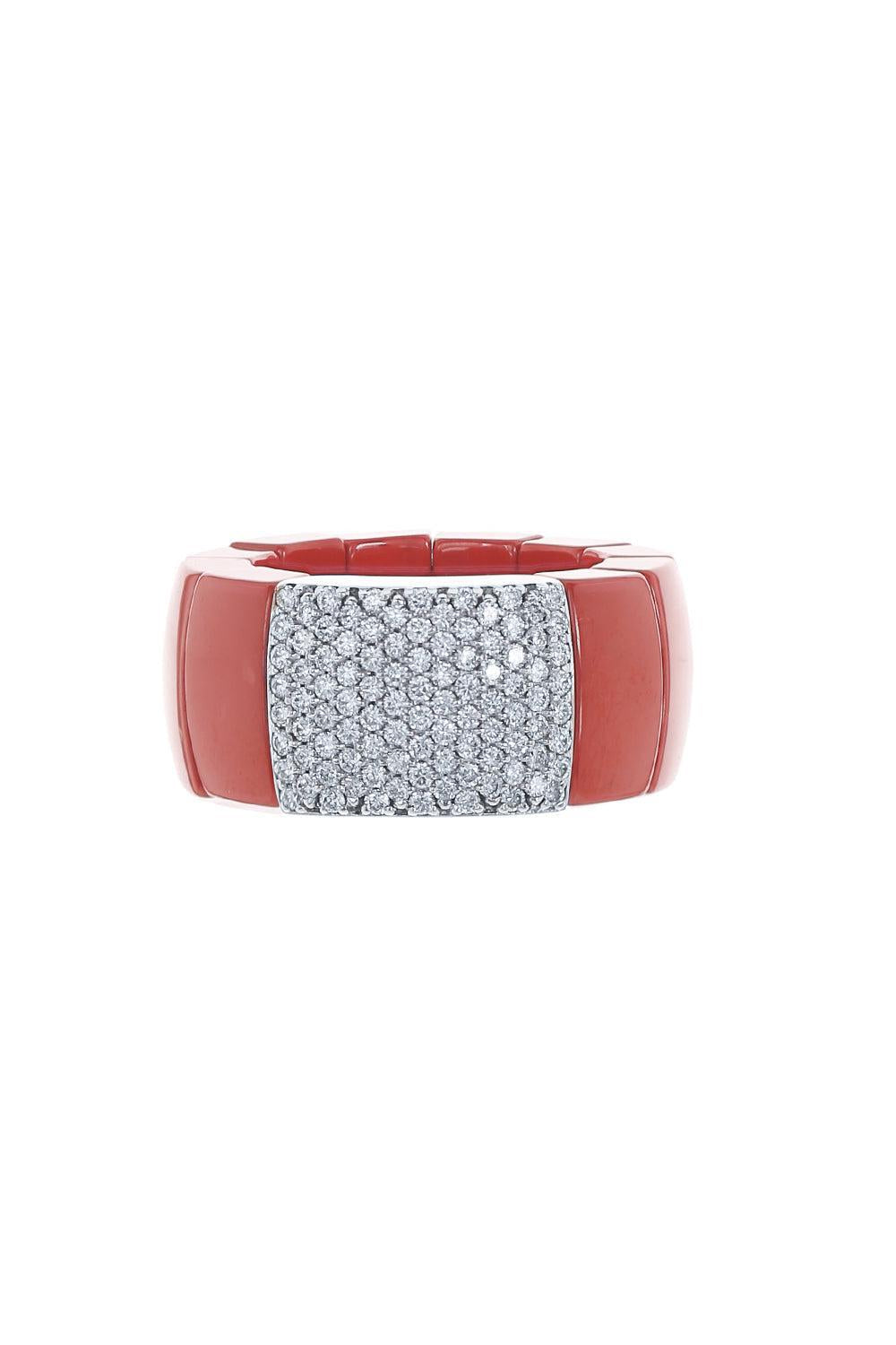 Red Ceramic Diamond Pave Domino Ring | ROBERTO DEMEGLIO – Marissa ...
