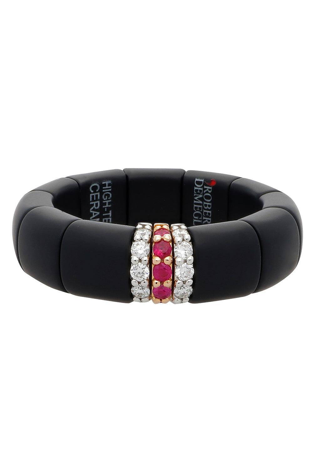 Ruby Diamond Pura Matte Black Ceramic Ring | ROBERTO DEMEGLIO – Marissa Collections