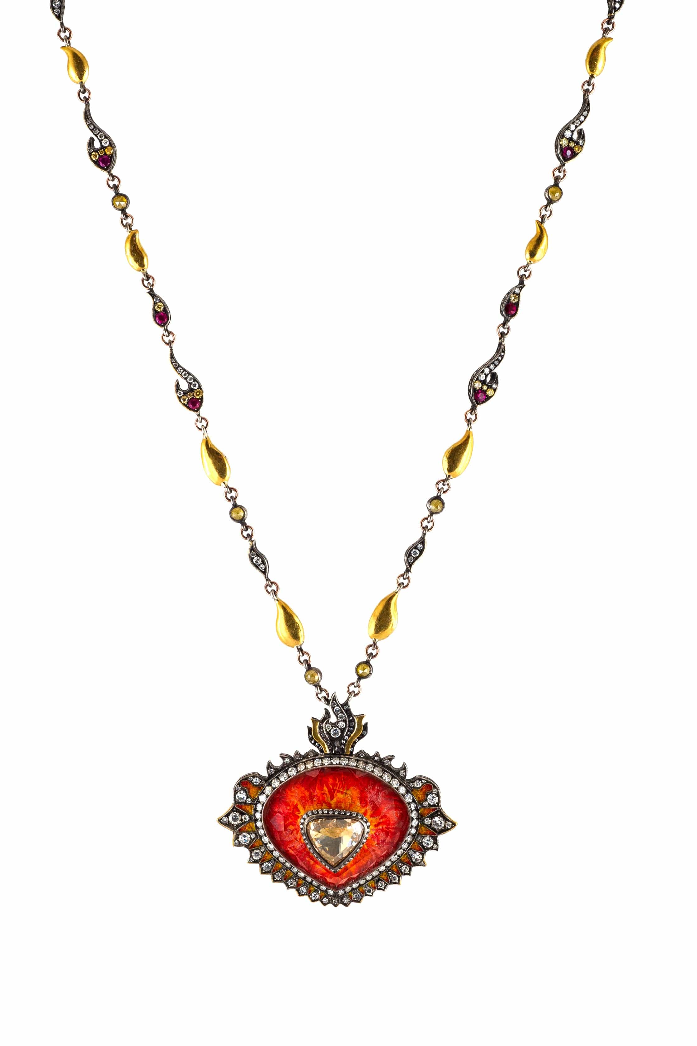 Carved Flame Pendant Necklace | SEVAN BICAKCI – Marissa Collections