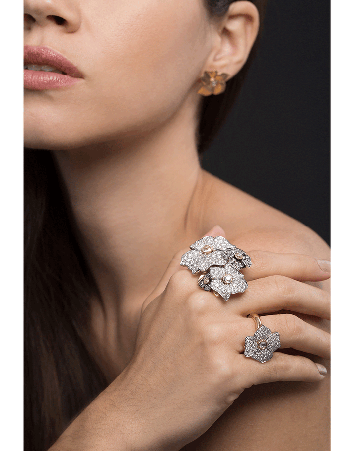 Hail Storm Diamond Flower Ring | SORELLINA – Marissa Collections