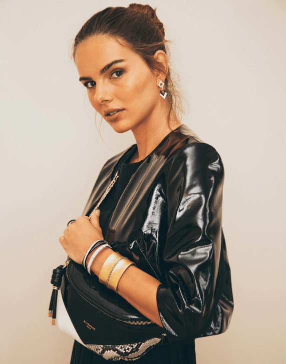 Patent Leather Cardigan | SUSAN BENDER – Marissa Collections