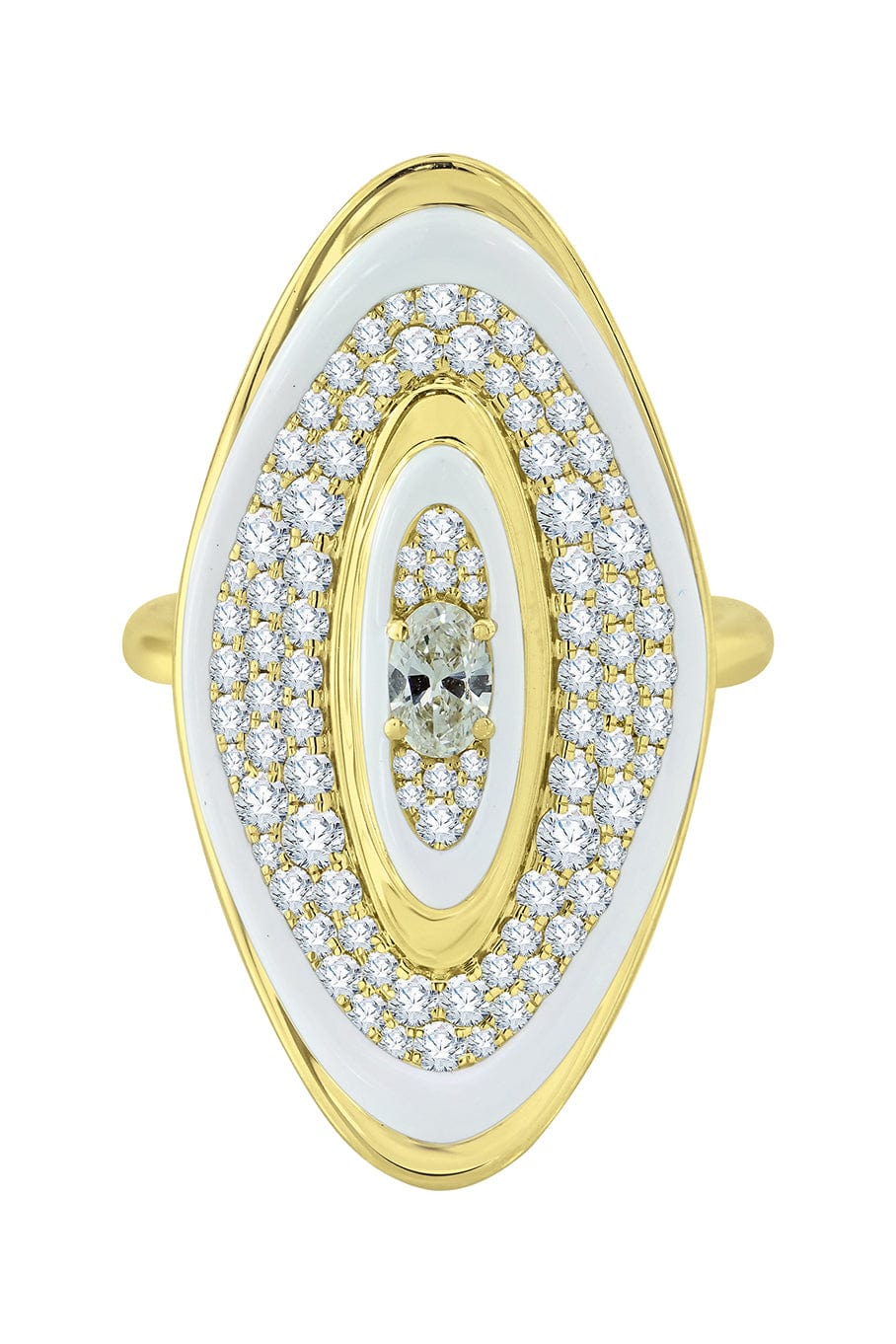 White Ceramic Diamond Ring | SUTRA – Marissa Collections
