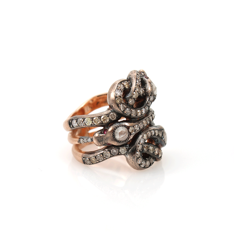 Ruby Triple Snake Ring | SYLVA & CIE – Marissa Collections