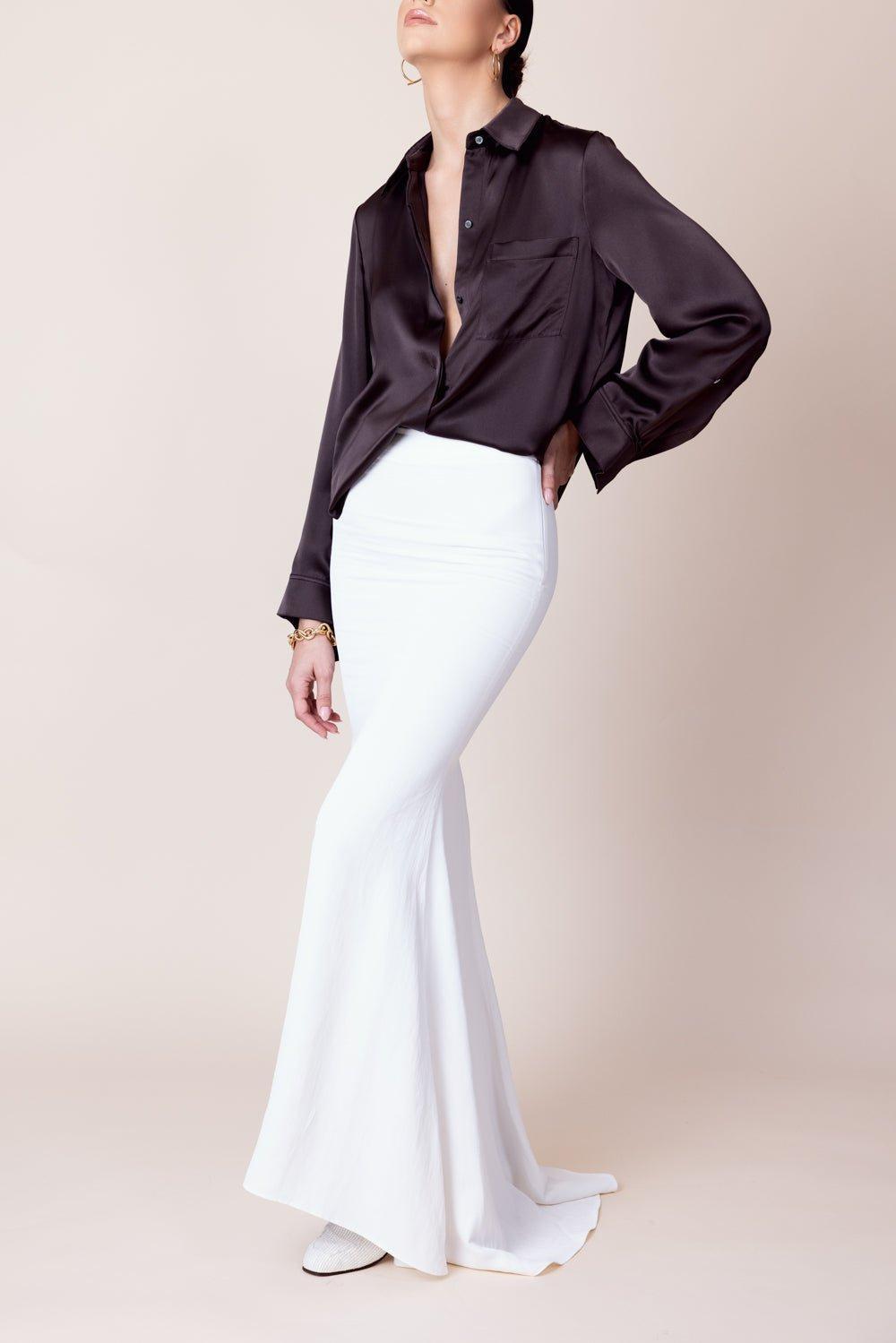 Boyfriend Silk Shirt - Turkish Coffee | TWP – Marissa Collections