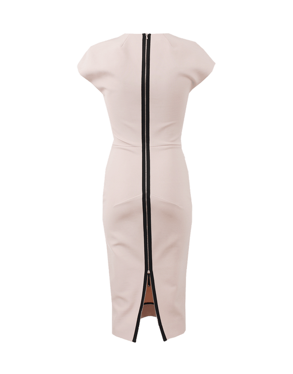 V-Neck Back Zip Fitted Dress | VICTORIA BECKHAM – Marissa Collections