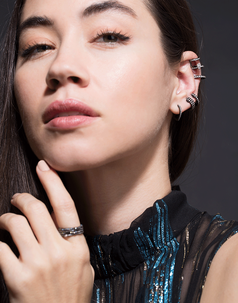 Berbere Module 3 Pave Diamond Row Earcuff – Marissa Collections